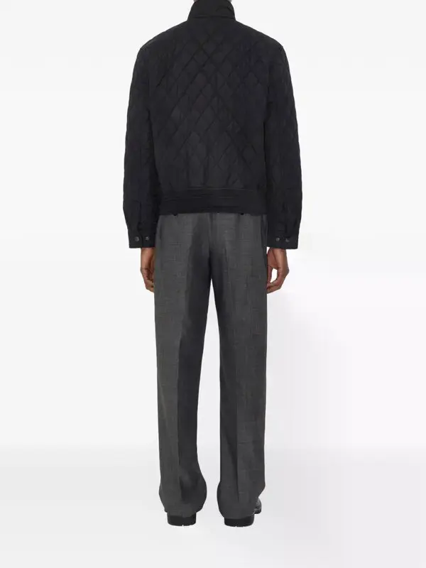 Burberry Quilted Nylon Jacket With Corduroy Collar