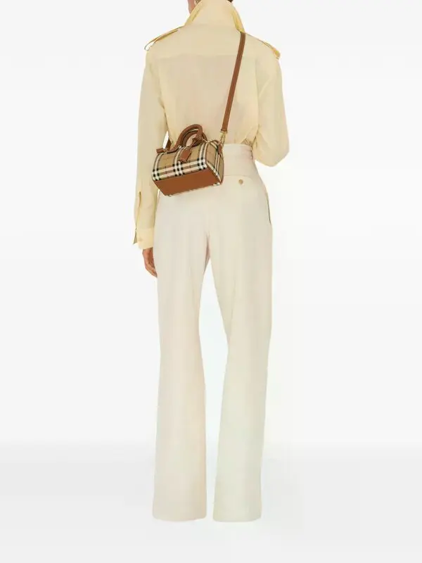Burberry Mini Check Bowling Bag - Neutrals