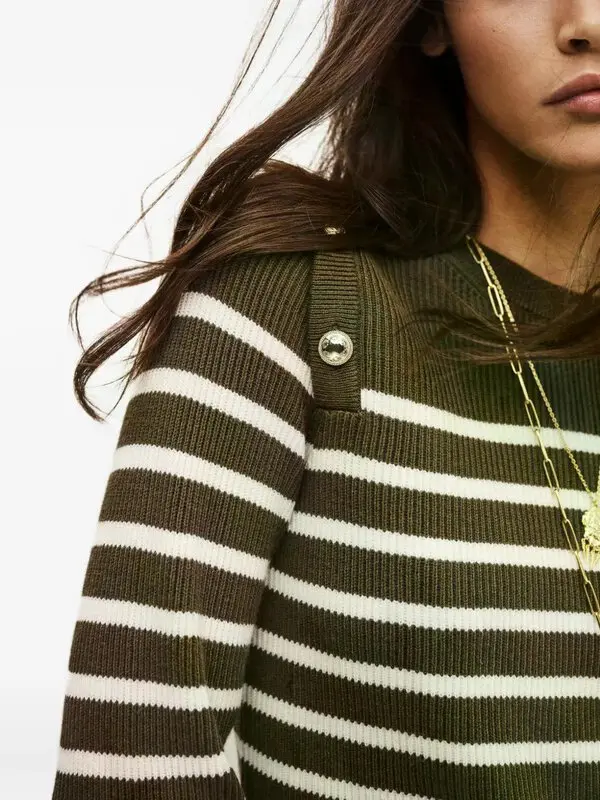 Ba&sh Matio Striped Button-detail Jumper