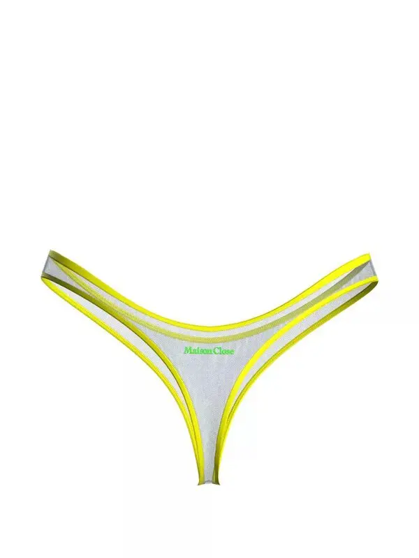 MAISON CLOSE Panorama High-cut Thong - Neutrals