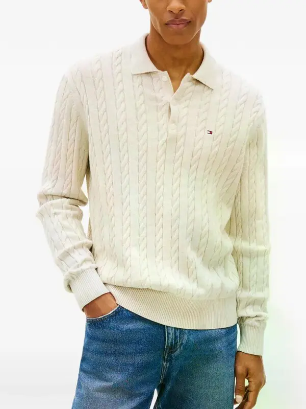 Tommy Hilfiger Cable Knit Polo Jumper