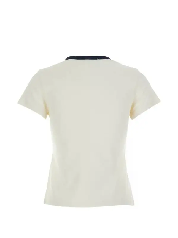 FRAME Cotton Crewneck T-shirt With Contrasting Trim