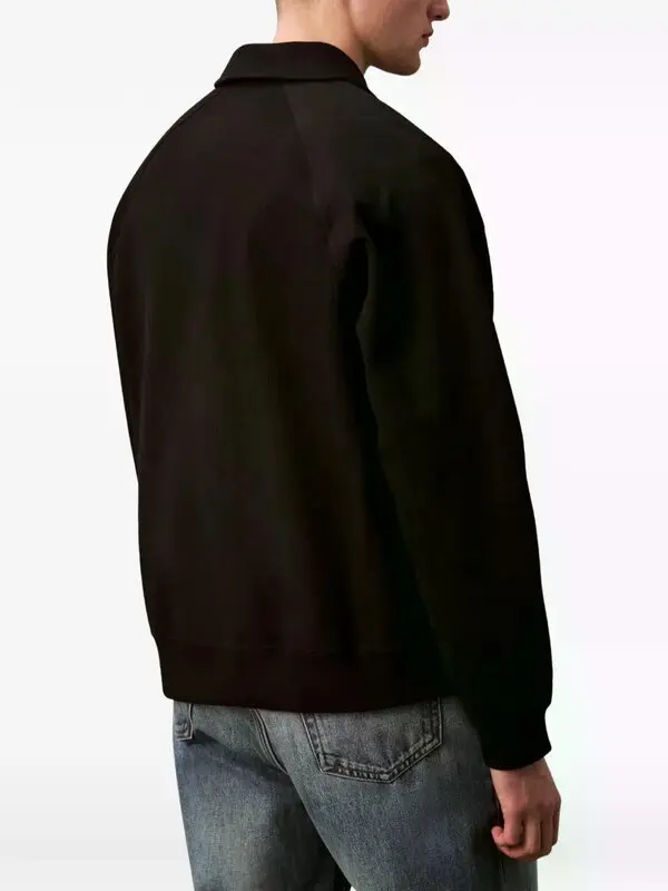 Calvin Klein Zipped Collared Polo Shirt - Black