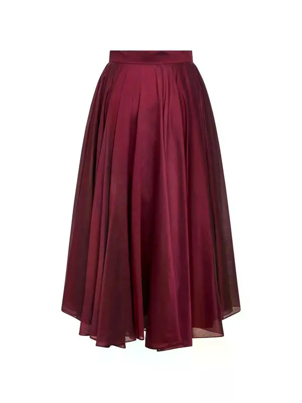 BLANCA VITA High-rise Flared Midi Skirt - Red