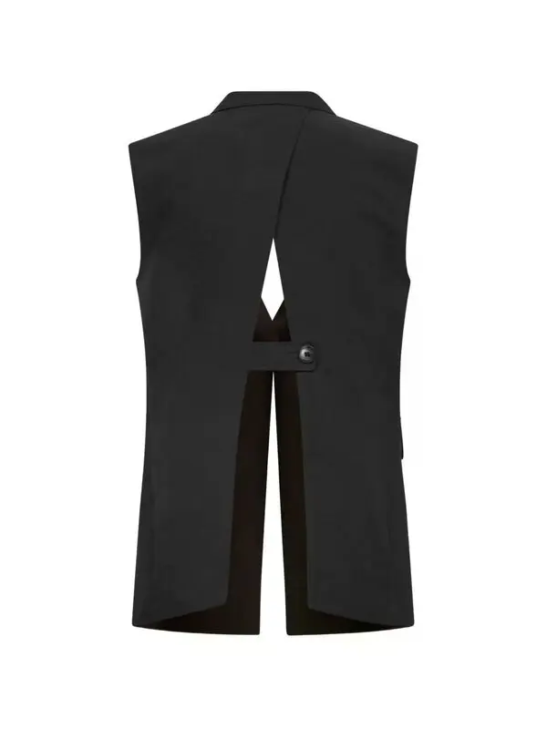BLANCA VITA Peak Lapel Sleeveless Jacket