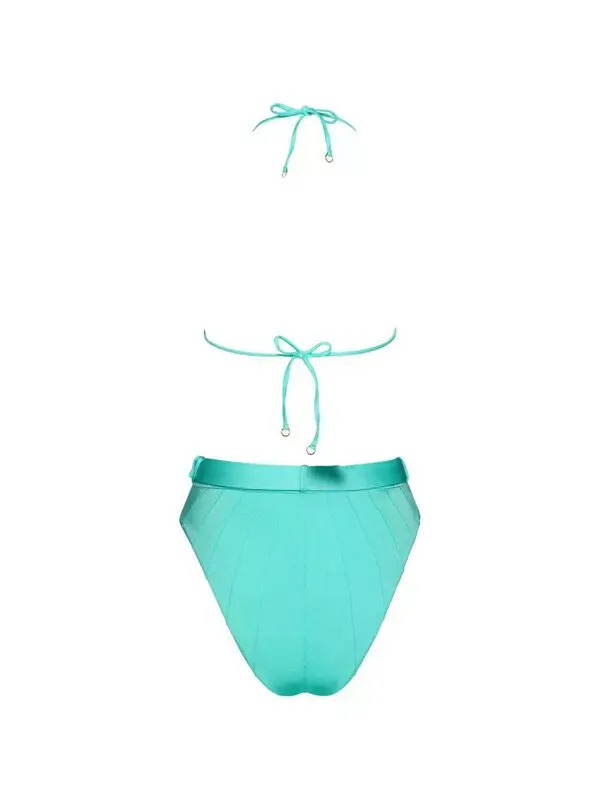 NOIRE SWIMWEAR Belted Pleated Bikini - Blue