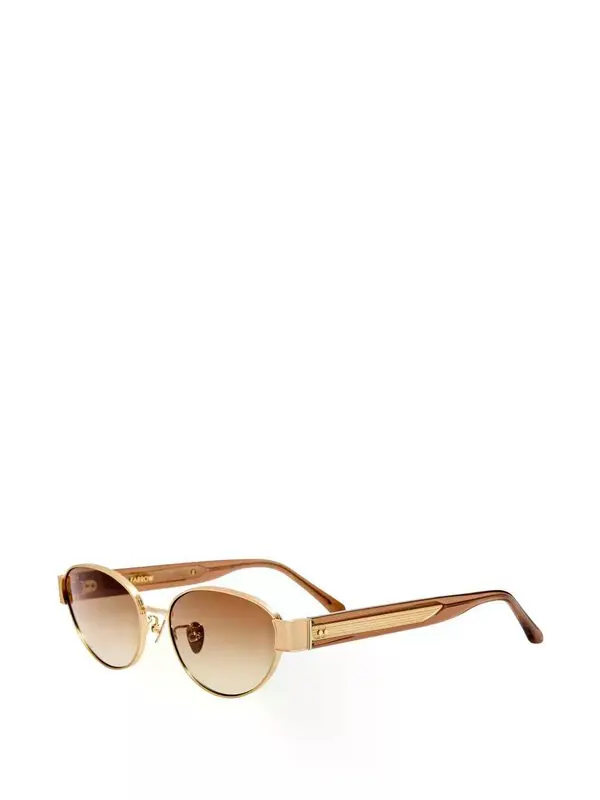 Linda Farrow Sheri Oval-frame Sunglasses - Gold