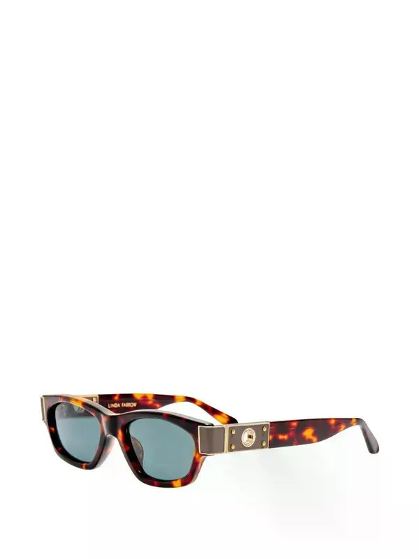 Linda Farrow Clara Geometric Frame Sunglasses - Brown