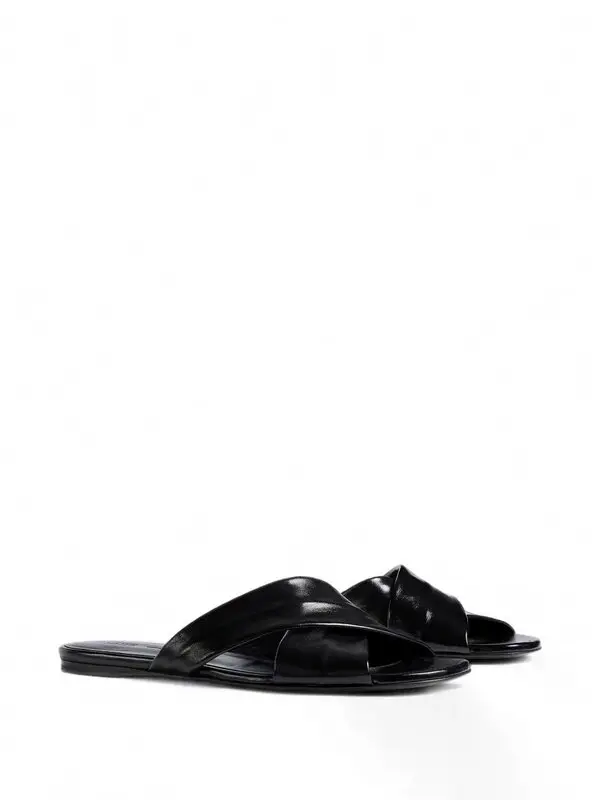 Khaite Liria Crossed Strap Sandals - Black