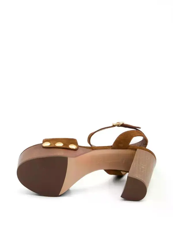 GIANVITO ROSSI Ardèa Metallic Studded Platform Sandals
