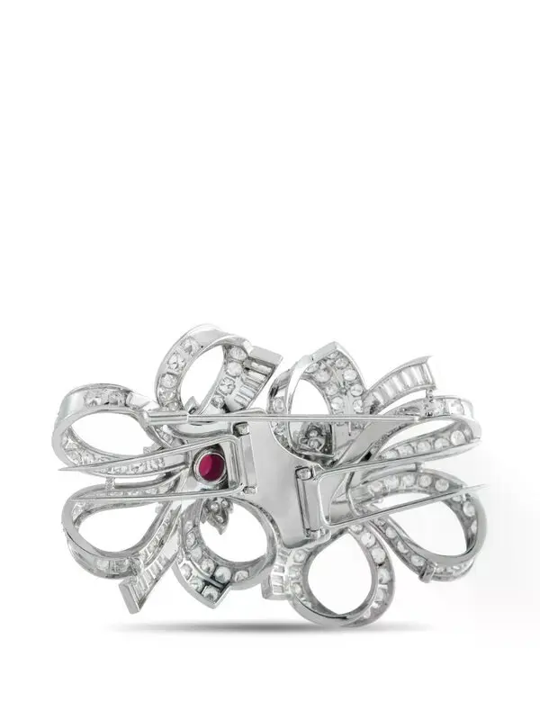 LB EXCLUSIVE Diamond And Ruby Bow Brooch