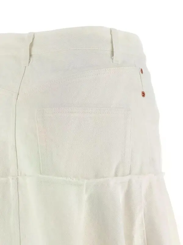 Sacai A-line Pleated Denim Skirt