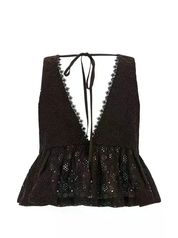 Pinko Kiersten Broderie Anglaise Top - Brown
