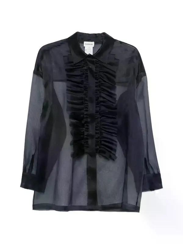 P.a.r.o.s.h Ruffled Sheer Shirt - Blue