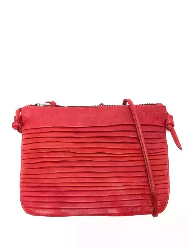 SOMMET Sheepskin Cross Body Bag With Pleat Detailing