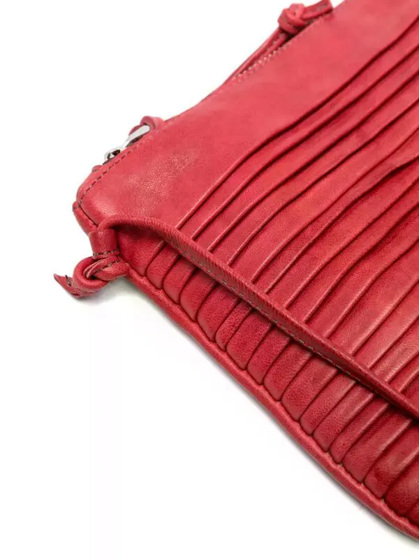 SOMMET Sheepskin Cross Body Bag With Pleat Detailing
