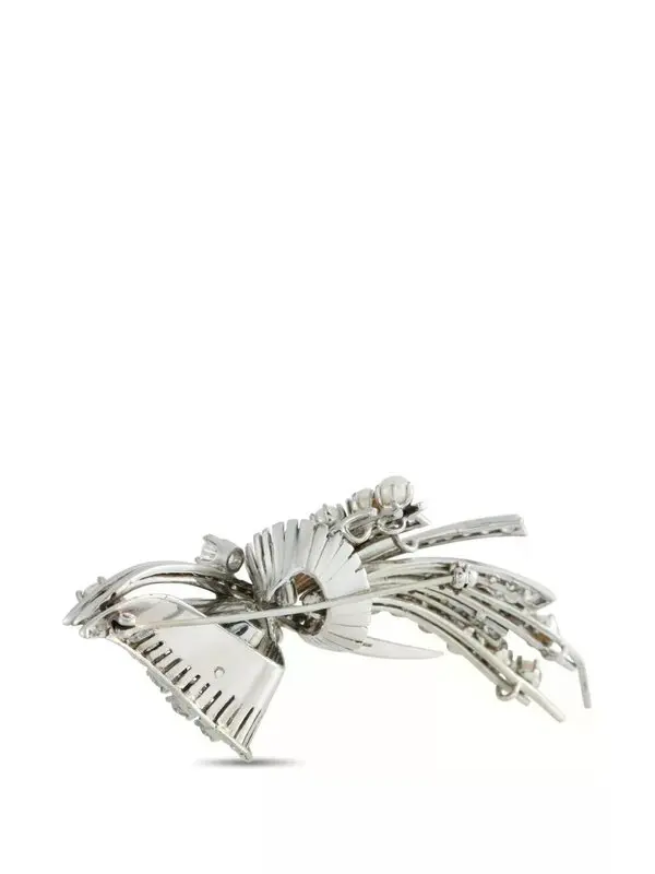 LB EXCLUSIVE Diamond And Pearl Brooch - Silver