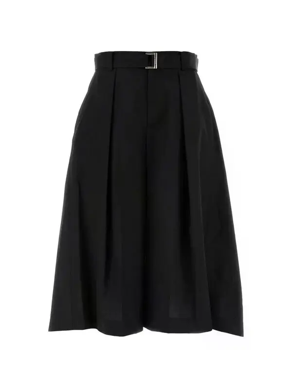 Sacai Pleated Bermuda Shorts - Black