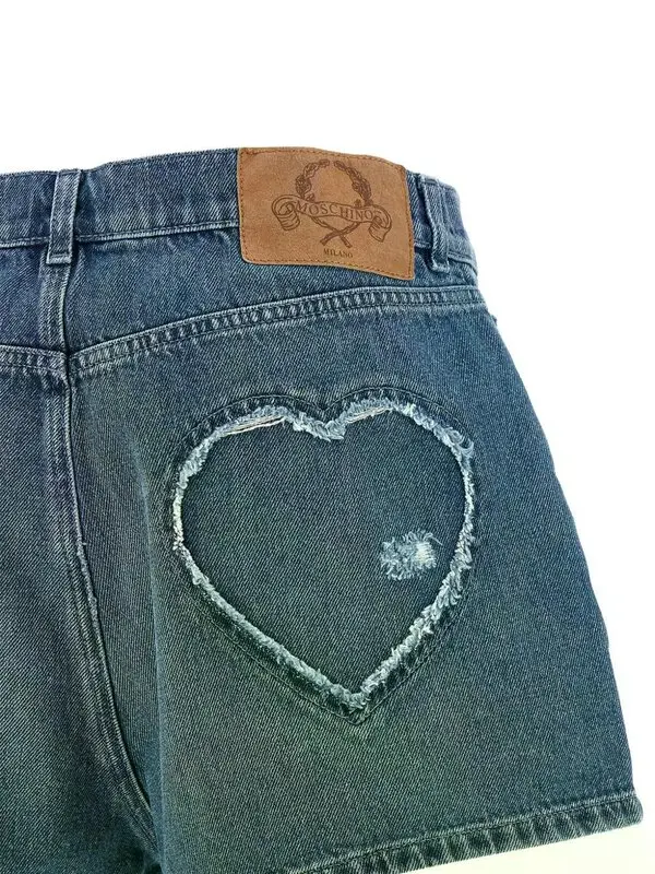 Moschino Heart-embroidered Denim Shorts