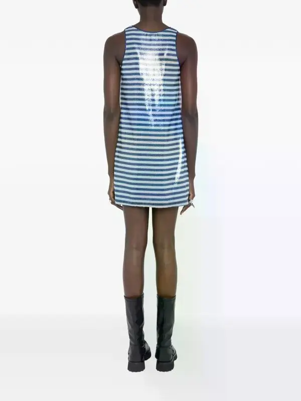 Zadig&Voltaire Rasha Sequined Striped V-neck Dress - Blue