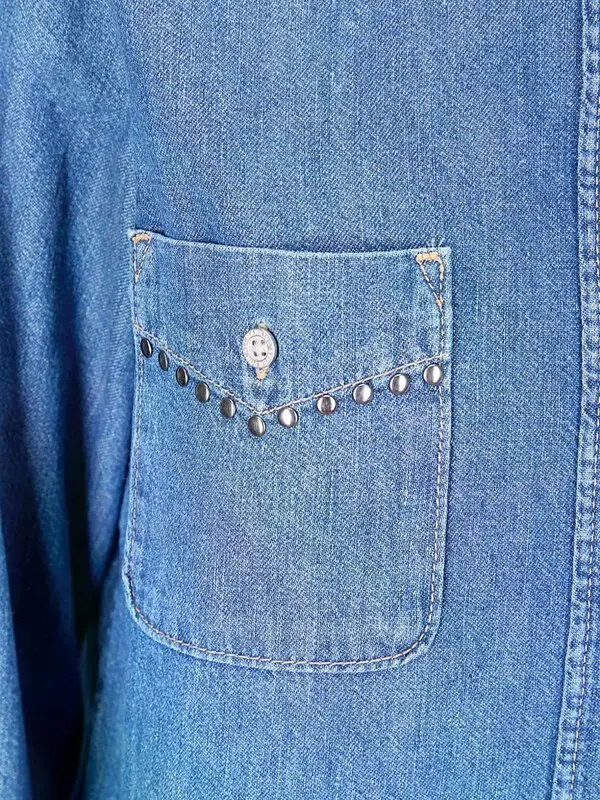 7 For All Mankind Embellished Denim Shirt