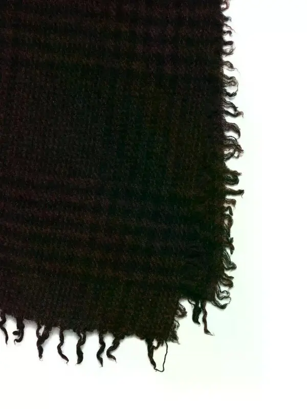 Faliero Sarti Principe Check Fringed Scarf - Brown