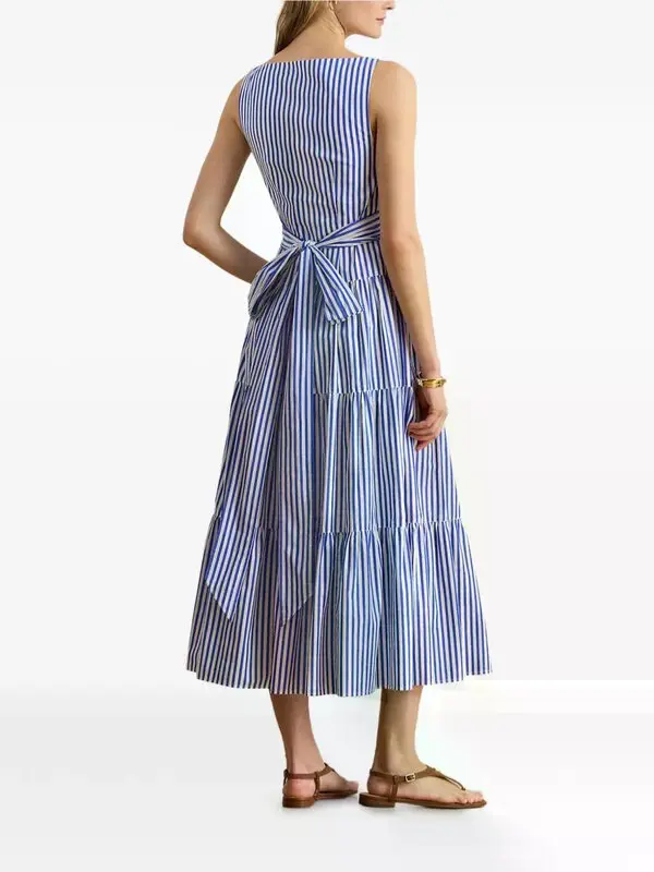 Ralph Lauren Striped Tiered Midi Dress