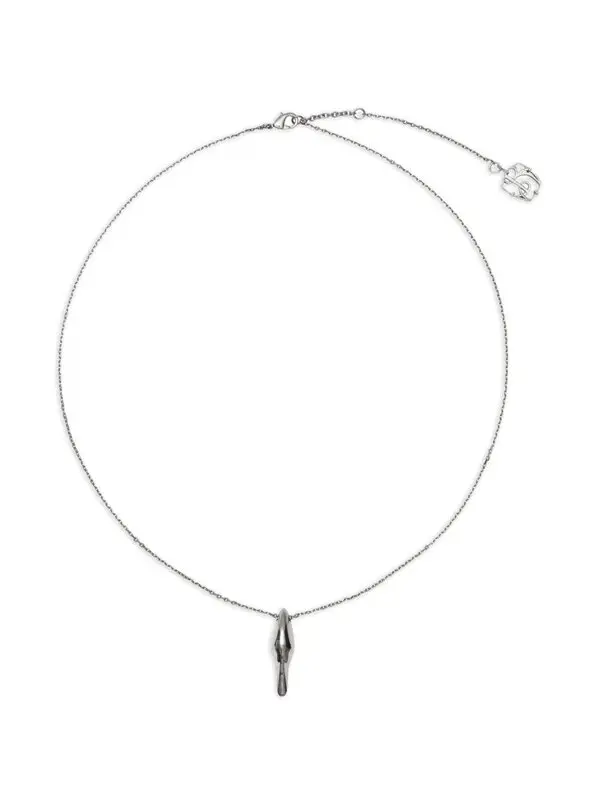 Burberry Duck Charm Necklace In Palladium-plated Metal - Silver