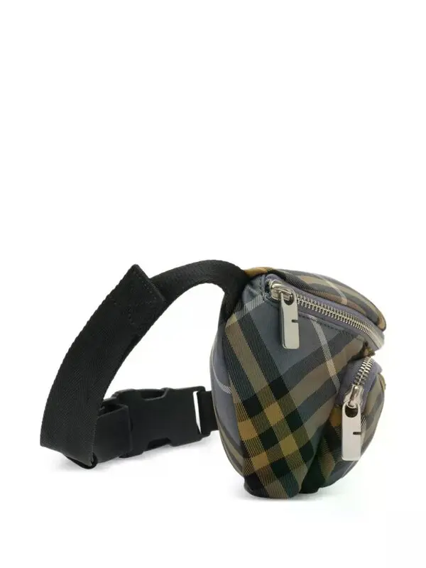 Burberry Small Check Belt Bag With Equestrian Knight Design Appliqu
