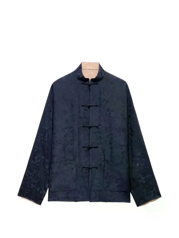Shanghai Tang Reversible Floral Silk Jacket - Blue