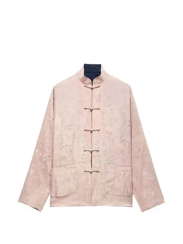 Shanghai Tang Reversible Floral Silk Jacket - Blue