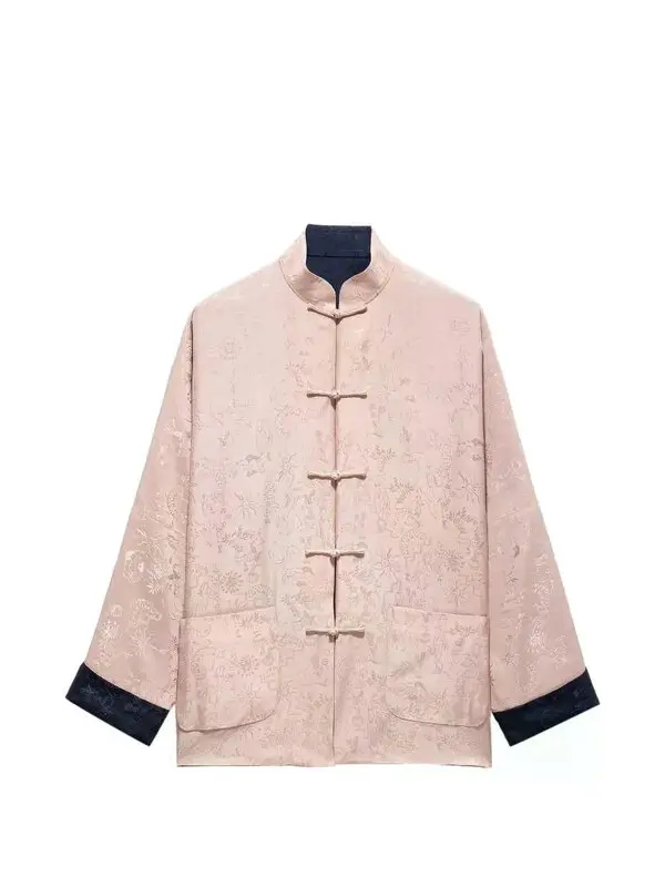 Shanghai Tang Reversible Floral Silk Jacket - Blue