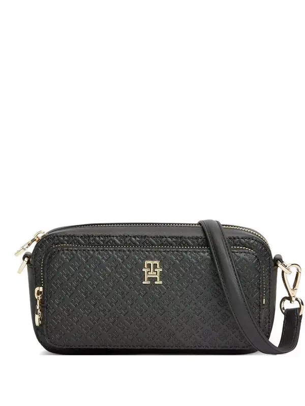 Tommy Hilfiger Embossed Logo Shoulder Bag - Black