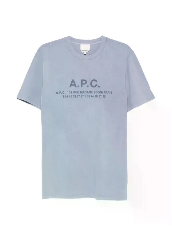 A.p.c. Logo Print Crewneck T-shirt - Grey