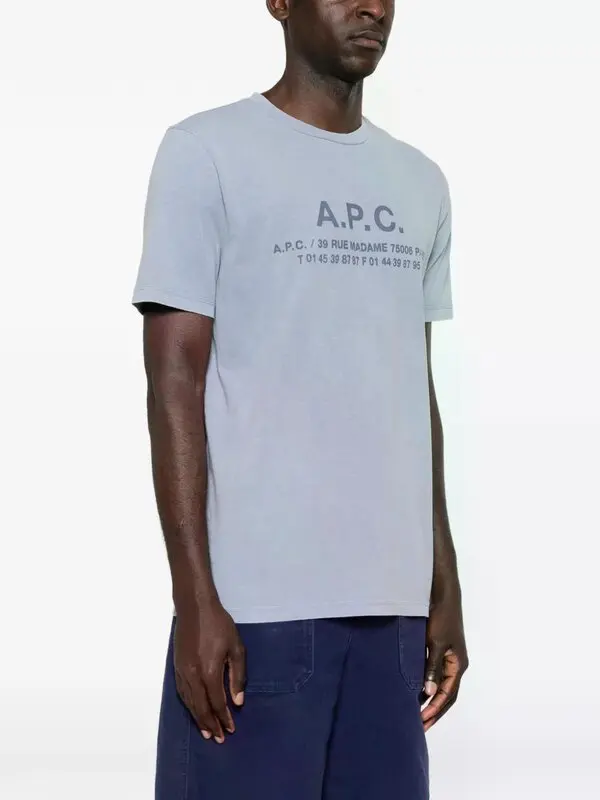 A.p.c. Logo Print Crewneck T-shirt - Grey