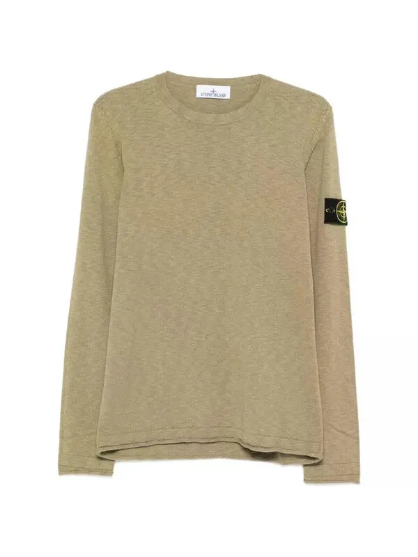 Stone Island Organic Cotton And Nylon Sweater - Green