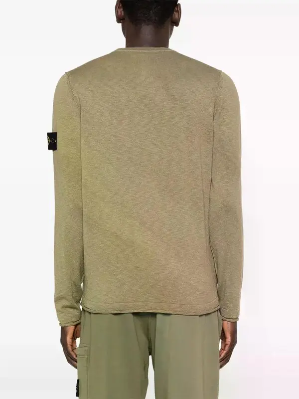 Stone Island Organic Cotton And Nylon Sweater - Green