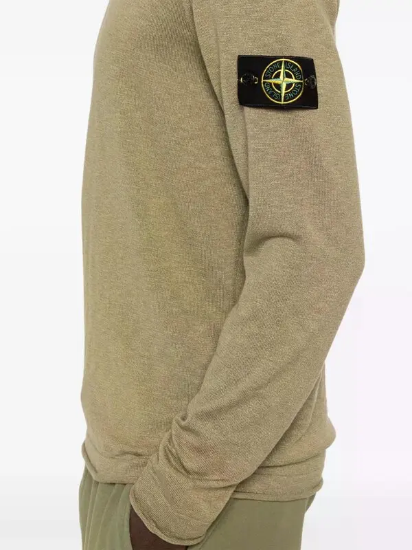 Stone Island Organic Cotton And Nylon Sweater - Green