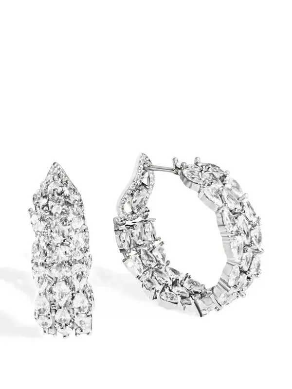 HZMER JEWELLERY Stardust Mirage Hoop Earrings - Silver