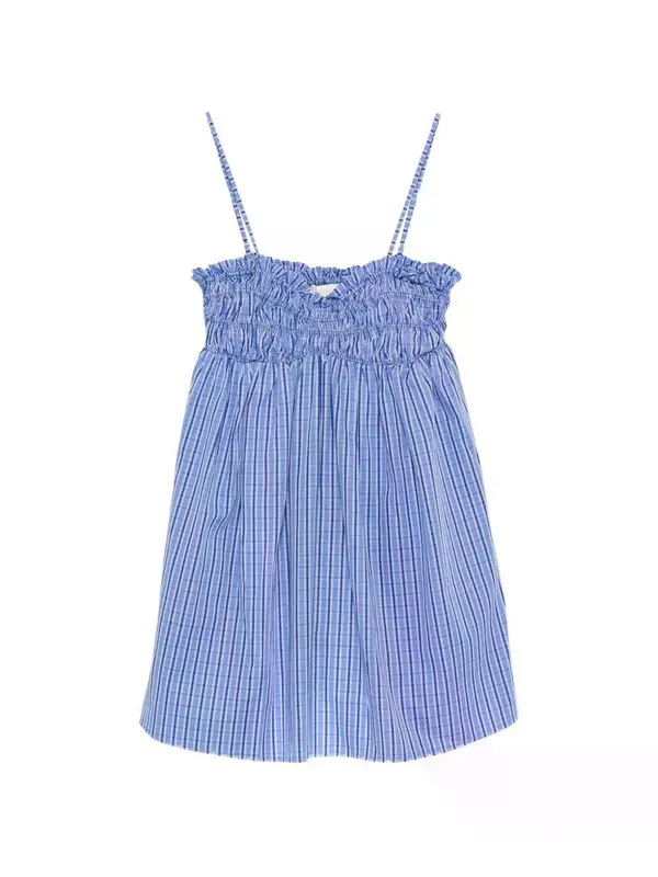 Faithfull The Brand Presa Shirred Mini Dress - Blue