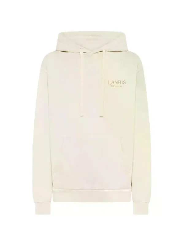 LANEUS Printed Hooded Sweatshirt - Neutrals