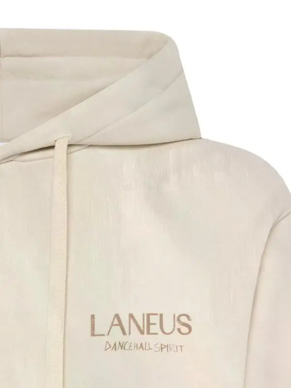 LANEUS Printed Hooded Sweatshirt - Neutrals
