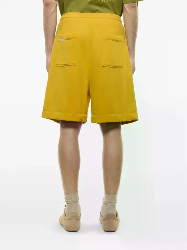 LANEUS Drawstring Fleece Shorts - Yellow