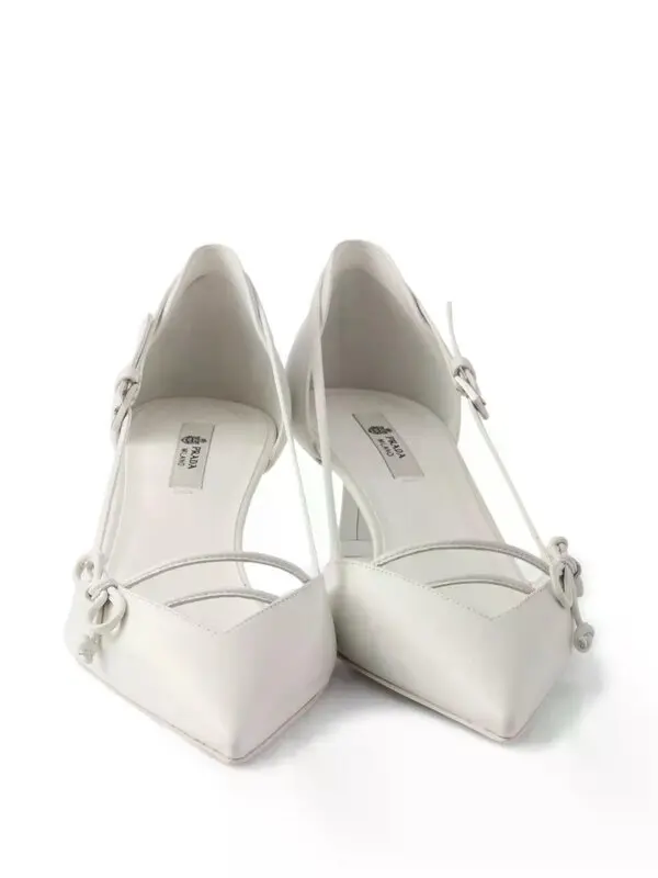 Prada Open-side Leather Pumps - White