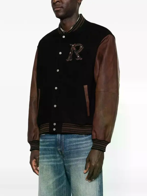 REPRESENT Logo-appliqué Bomber Jacket - Black