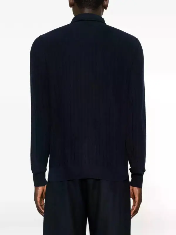 LARDINI Ribbed Polo Shirt