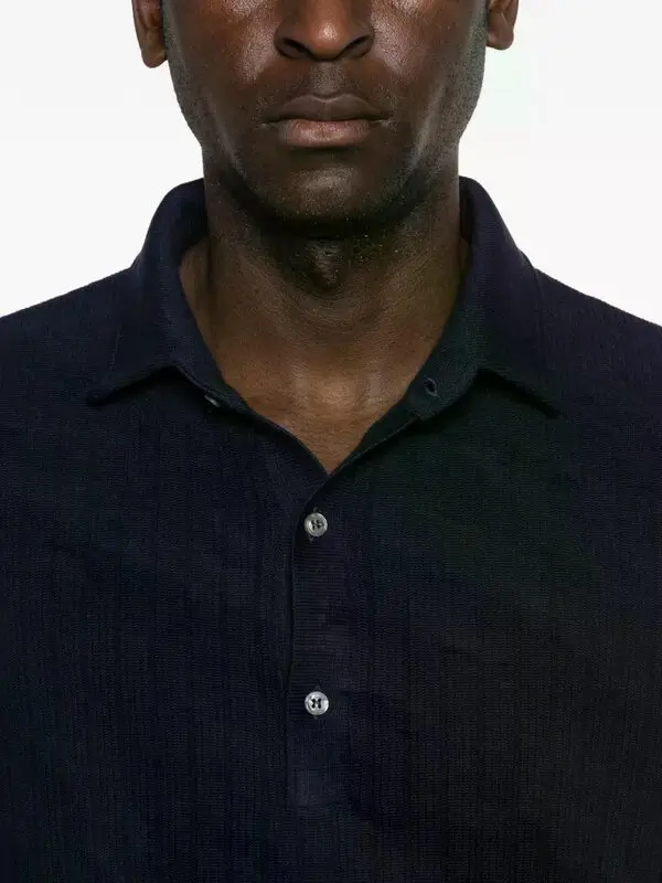LARDINI Ribbed Polo Shirt