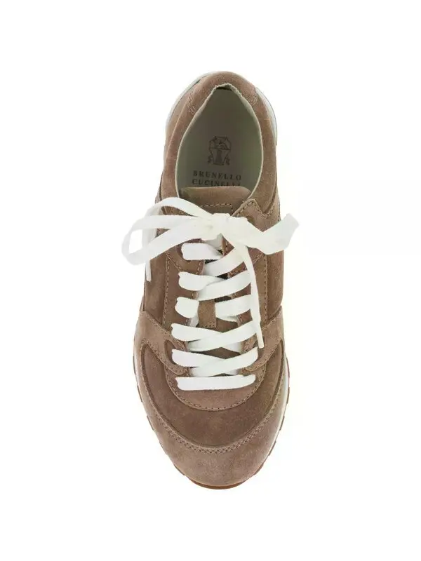 Brunello Cucinelli Panelled Lace-up Sneakers - Neutrals