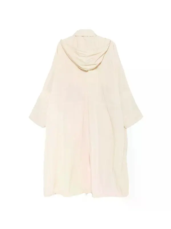 Sportmax Hooded Buttoned Coat - Neutrals