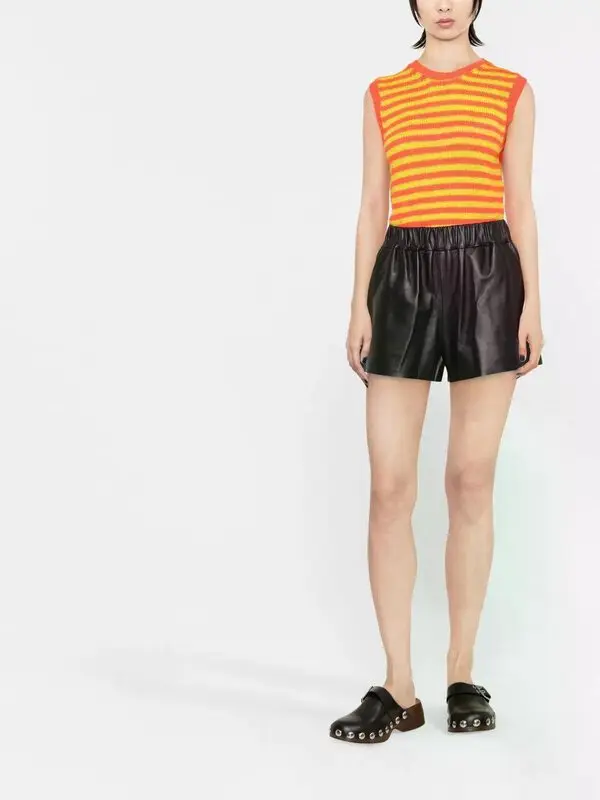 Red Valentino Leather Mini Shorts